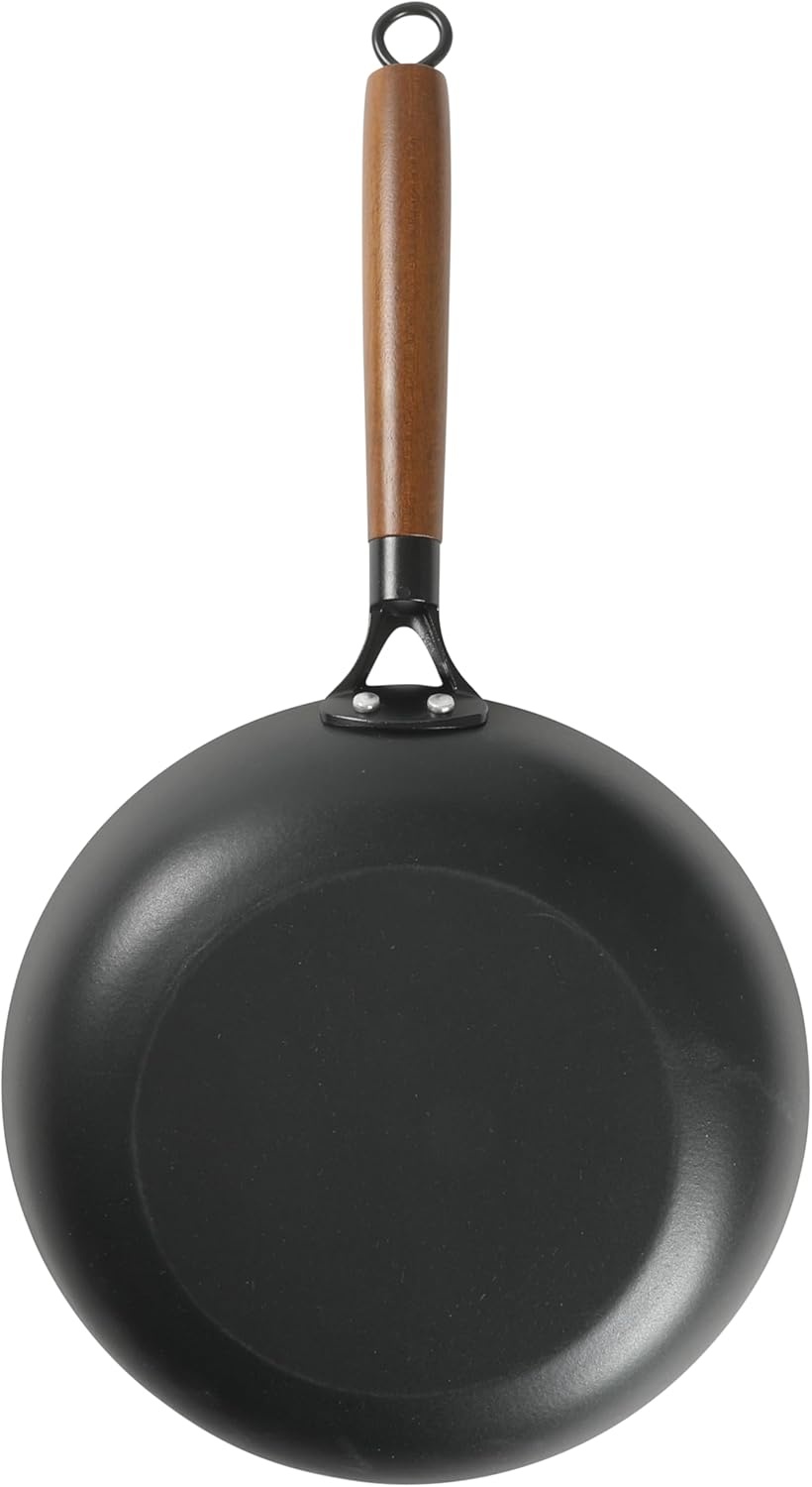 Babish 11 Inch Cast Iron Skillet with Wooden Handle, Pre-Seasoned ...