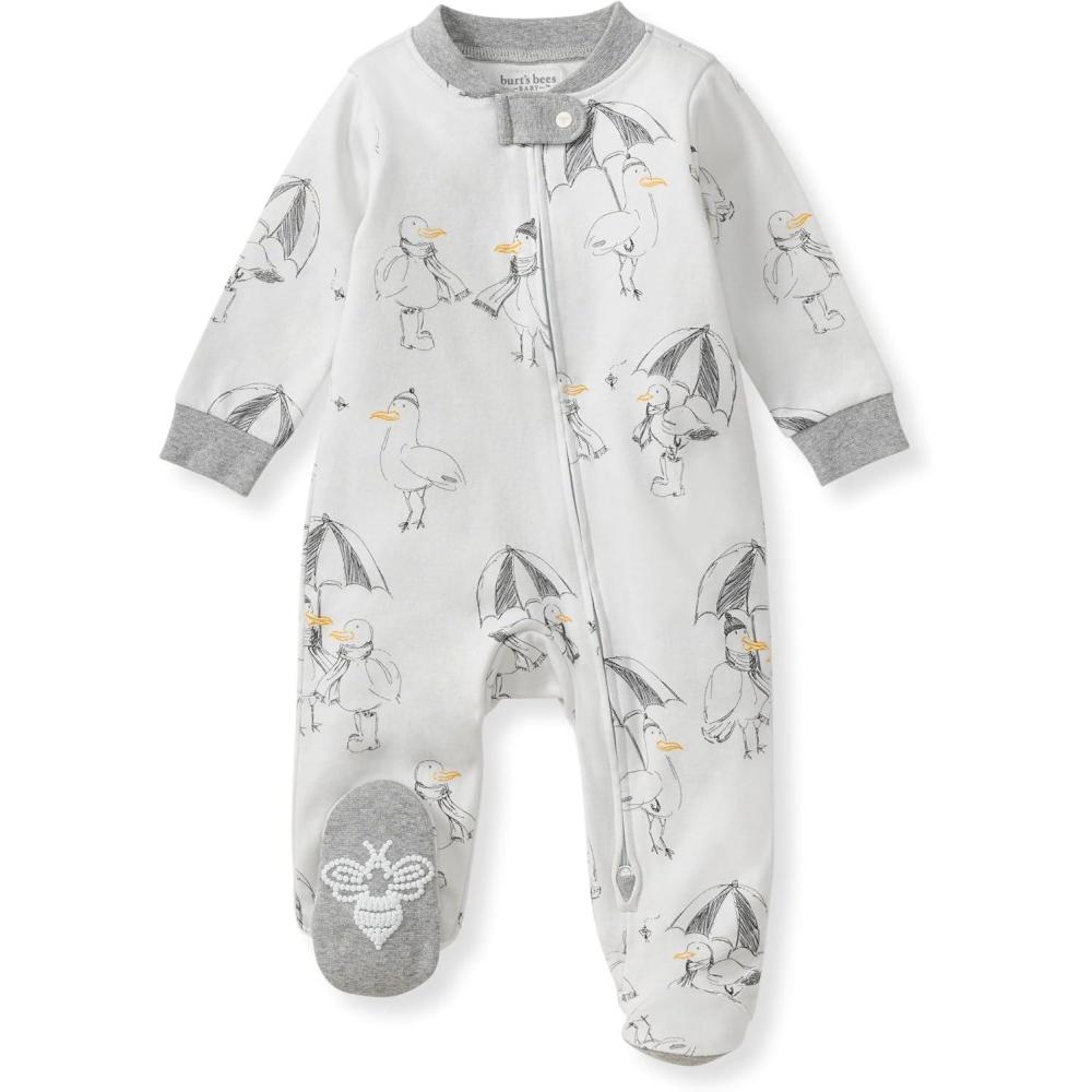 Burt’s Bees Baby Boys Sleep and Play PJs, 100% Organic Cotton One-Piece ...