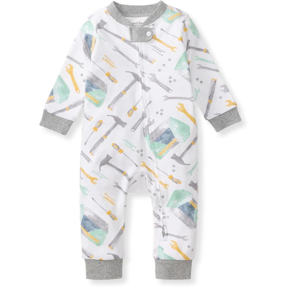 Burt’s Bees Baby Boys Sleep and Play PJs, 100% Organic Cotton One-Piece ...