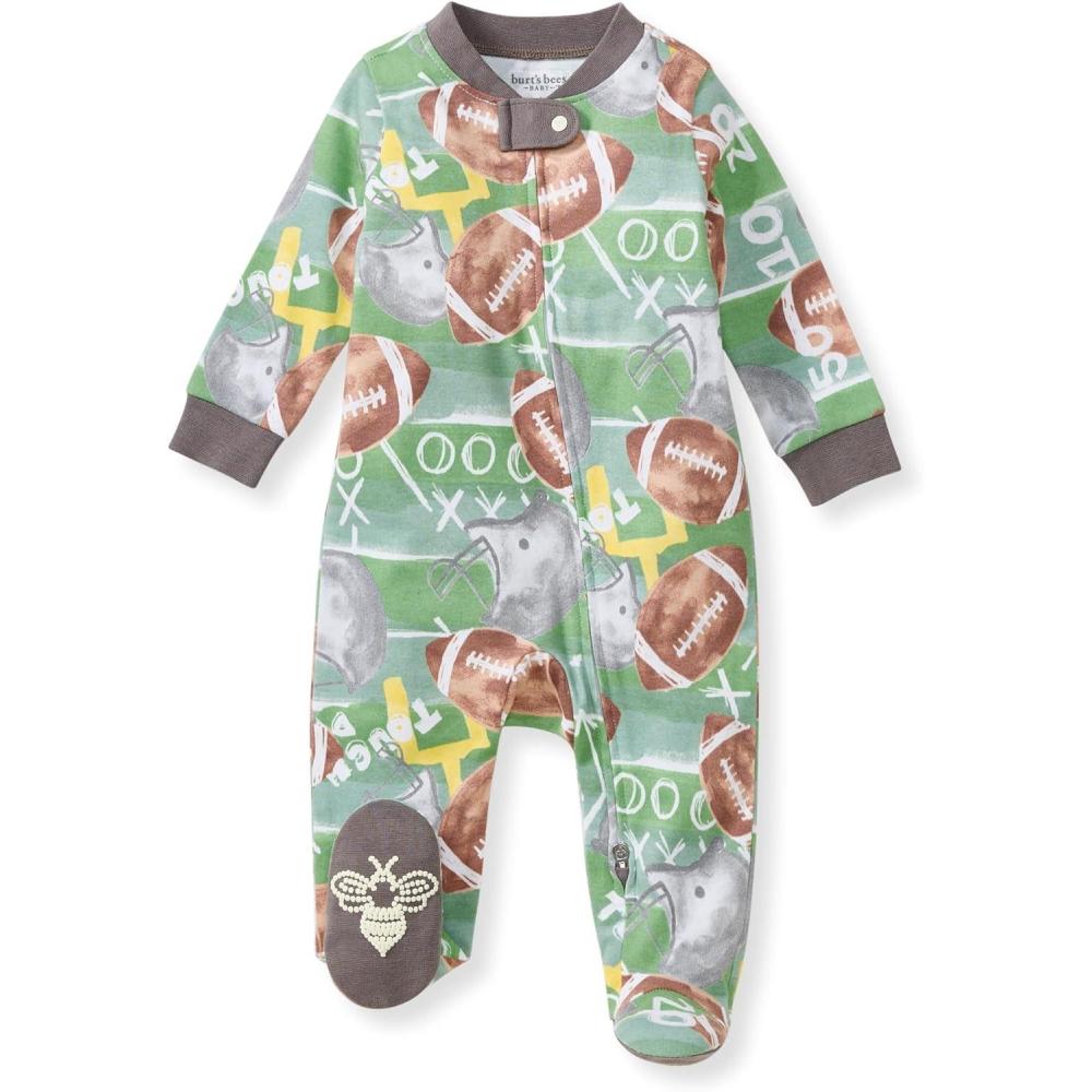Burt’s Bees Baby Boys Sleep and Play PJs, 100% Organic Cotton One-Piece ...