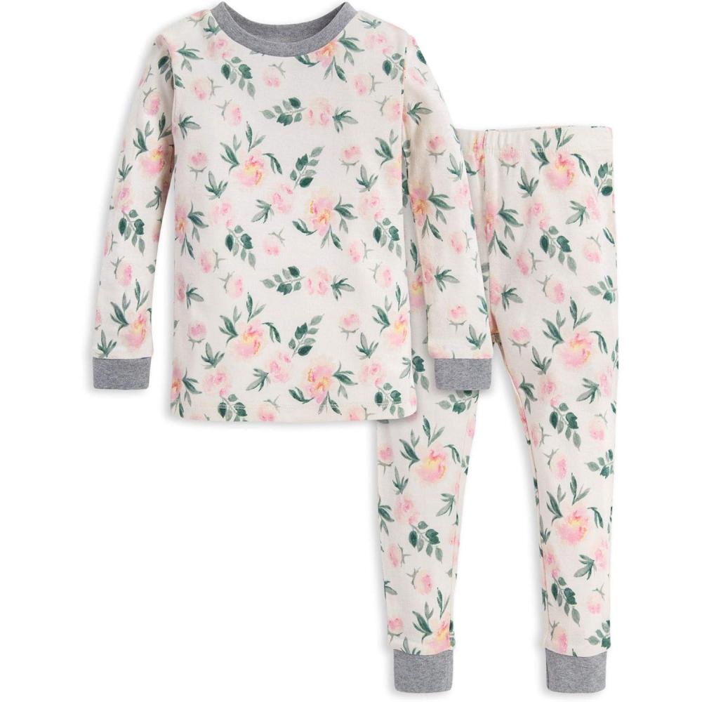 Burt’s Bees Baby Girls’ Pajamas, 2-Piece Long Sleeve Tee and Pants ...